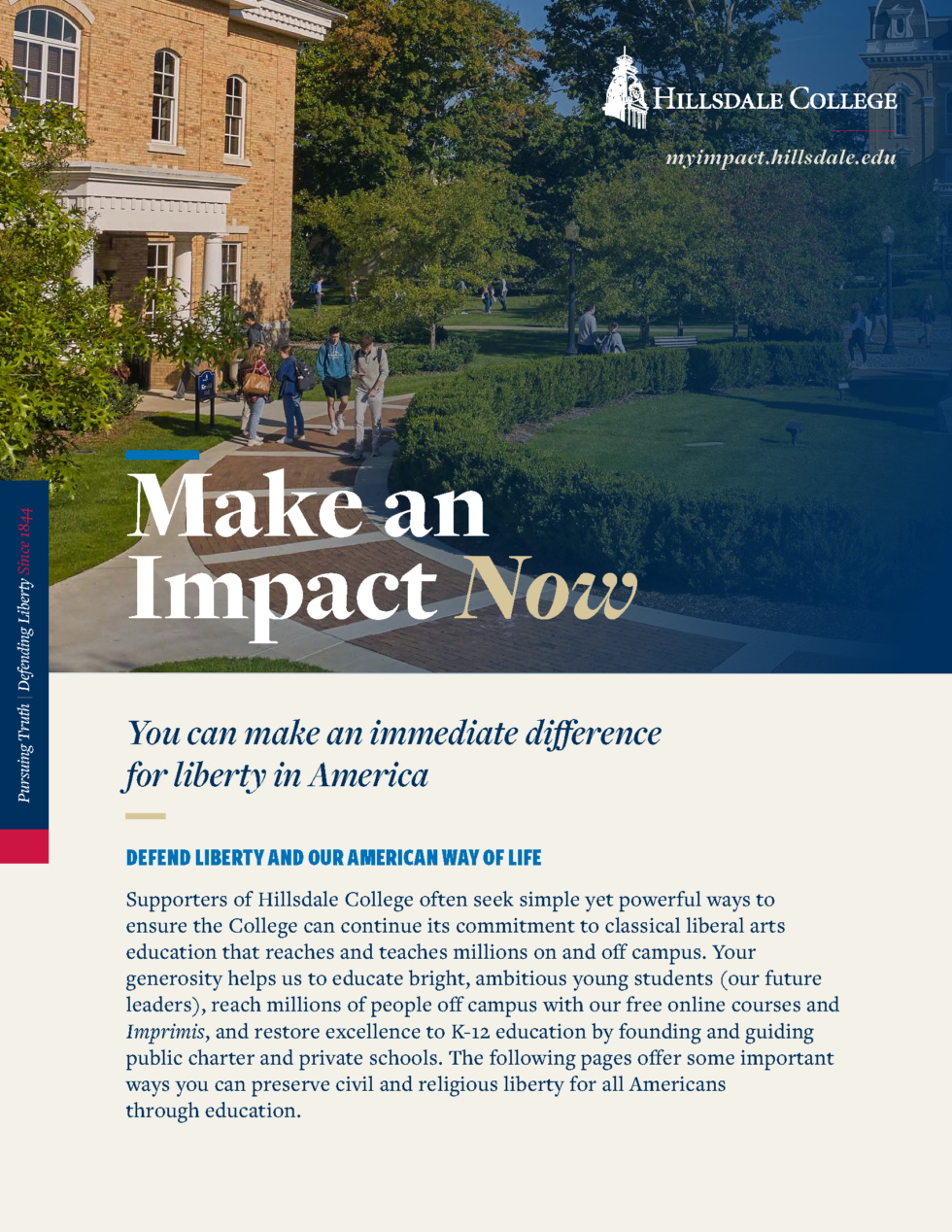 Gifts That Make An Impact Now - Hillsdale College